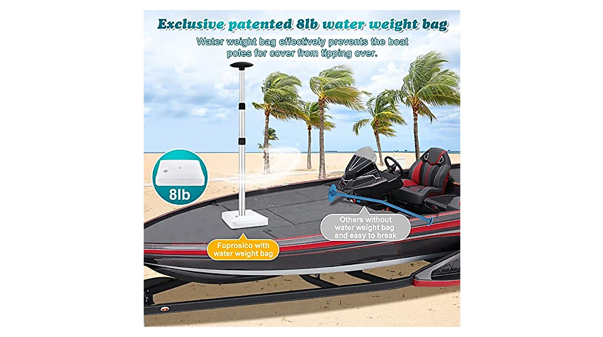 Fuprosico Adjustable Pontoon Boat Cover Support System - 2 Pack