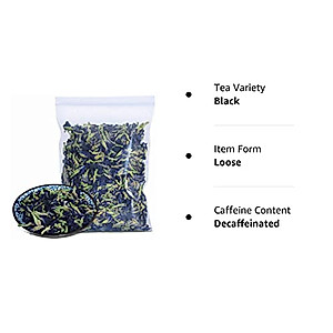500 Grams (17.6 Oz) Blue Butterfly Pea Flowers, All Natural Dried Butterfly Pea Flower Herbs Herbal Healthy Tea Drink Recipes Natural Food Coloring