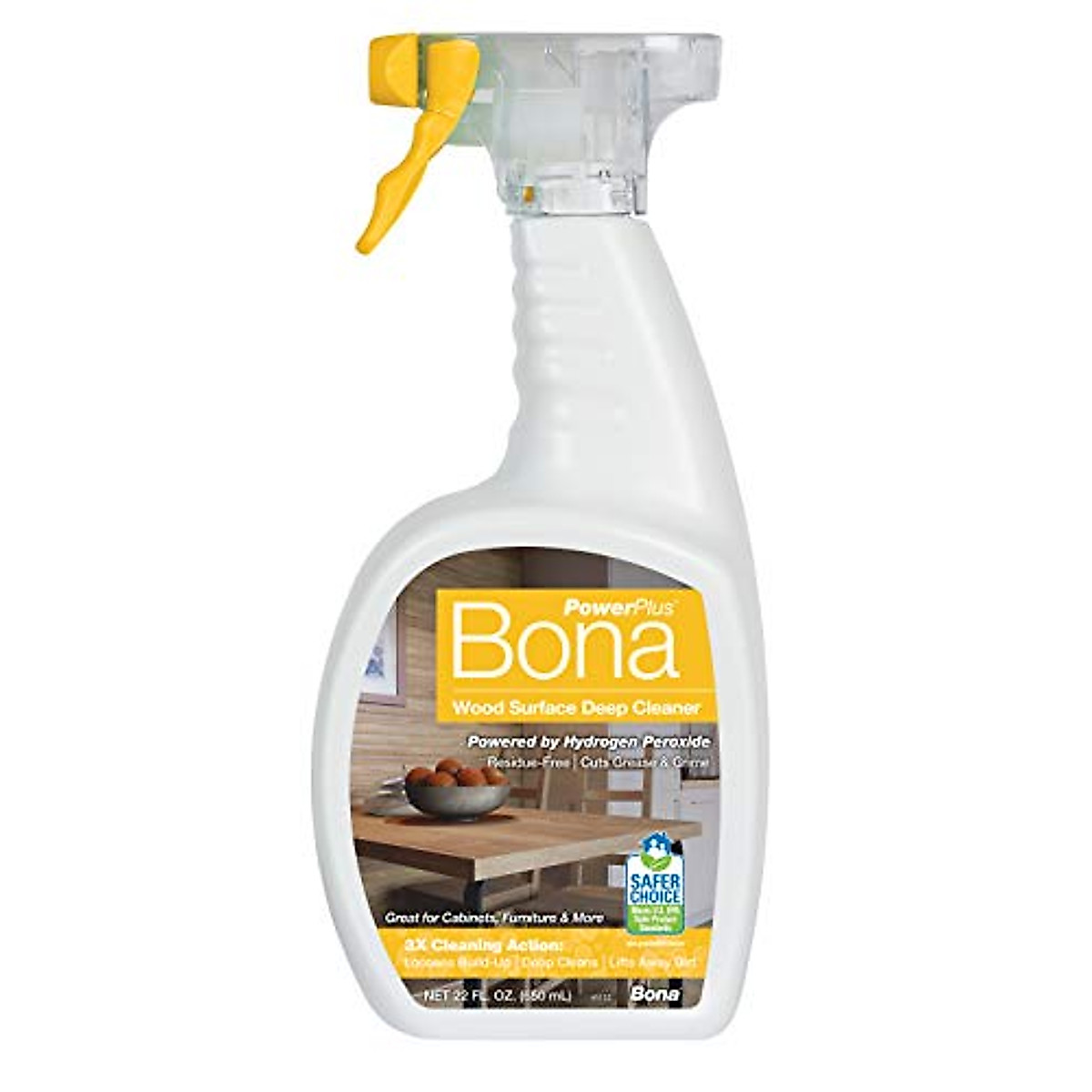 Bona PowerPlus Wood Surface Deep Cleaner Spray, Unscented, 22 Fl Oz