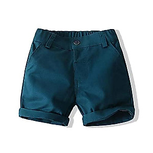 Xiangwu Textitle Toddler Baby Boy Shorts Sets Hawaiian Outfit,Infant Kid Animal Floral Short Sleeve Shirt Top+Shorts Suits Set (Style 8, 2 Years)