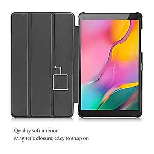 ProCase Slim Case for Galaxy Tab A 8-inch 2019 T290 T295, Light Cover Trifold Stand Hard Shell Folio Case for 8.0 inch Galaxy Tab A 2019 Without S Pen Model SM-T290 (Wi-Fi) SM-T295 (LTE) –Black