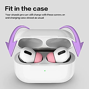 [4-Pairs] Ear Tips for Airpods Pro & Airpods Pro 2nd Generation Ear Tips (Silicone), WQNIDE Anti Slip Soft Silicone Airpods Pro Replacement Ear Tips Fit in The Charging Case (Black/White/Pink/Purple)