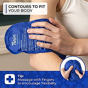 Thrive Reusable Ice Packs for Injuries - Pack of 2 - Large Gel Ice Packs for Knee, Shoulder, Ankle, Wrist, Neck & Back Pain Relief - FSA HSA Eligible (Dark Blue)