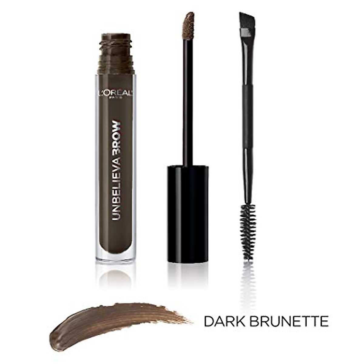 L’Oréal Paris Unbelieva-Brow Longwear Waterproof Tinted Brow Gel, Smudge-resistant, Transfer- Proof, Quick Drying, Easy and quick application with precise brush, Dark Brunette, 0.15 fl. oz.