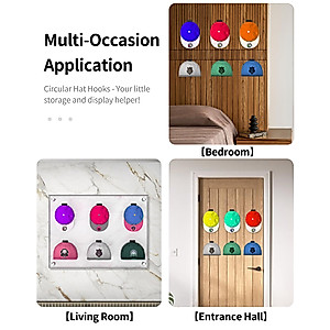 Quzhunoo 2-in-1 Hat Hooks (10PCS), No Drilling Hat Holder, Strong Adhesive Hat Rack for Wall Use, Hat Racks for Baseball Caps, Hat Organizer Display for Wall, Door, Closet, Black