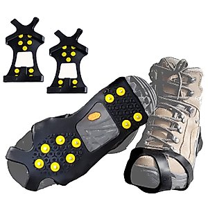 Limm Ice Snow Traction Cleats - XLarge Lightweight Crampon Cleats for Walking on Snow & Ice - Portable Anti Slip Grippers Fasten Quickly & Easily Over Shoes, Boots and Other Footwear