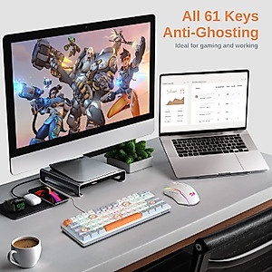 Redragon 60% Mechanical Gaming Keyboard RGB Backlit Ultra-Compact Hot-Swappable Red Switch, Fully Programmable Pro Software Supported, K642WGO-RGB