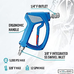 MTM Hydro Acqualine SGS35 Pressure Washer Car Wash Sprayer Gun with Stainless Steel Quick Connect Fittings and Live Swivel, High Pressure 4000 PSI Power Washer Car Washing Detailing