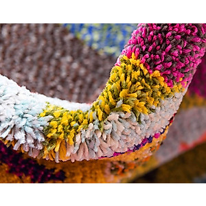 Unique Loom Estrella Collection Contemporary, Bohemian, Floral, Abstract, Paisley Area Rug, 7' 1" x 10' 0", Brown/Beige