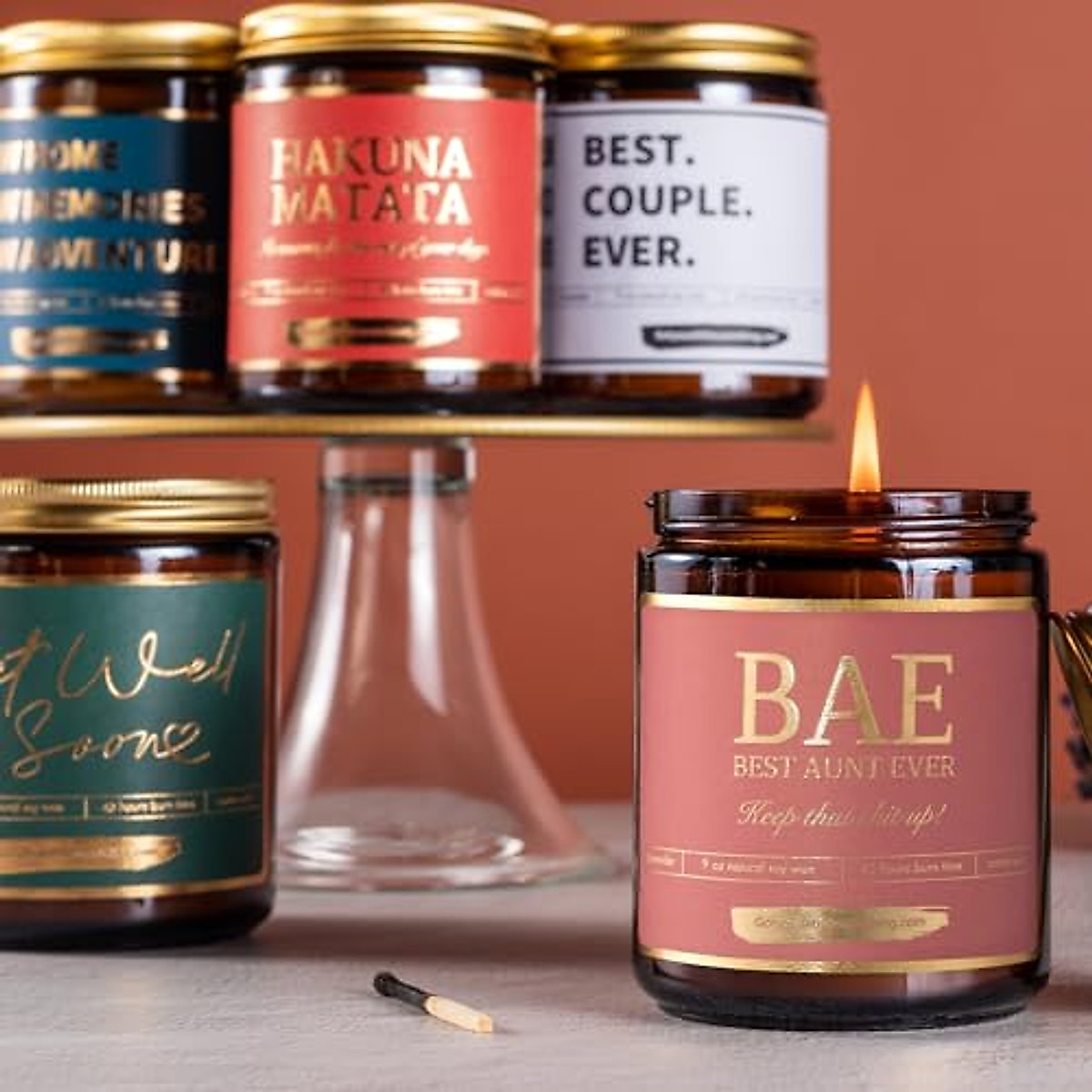 BAE Best Aunt Ever - 9oz Soy Candle Gift ; The Cool Aunt Candle Thank You Present for Aunt, Best Aunt Mothers Day Gifts for Aunt from Nephew, Best Auntie Gifts from Niece for Birthday, Christmas