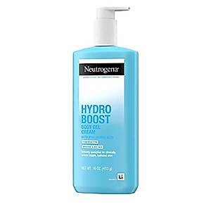 Neutrogena Hydro Boost Fragrance-Free Body Gel Cream with Hyaluronic Acid, Non-Greasy, Fast Absorbing Moisturizer & Hydrating Full Body Cream for Sensitive Skin, Paraben-Free, 16 oz (Pack of 3)