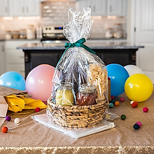 50 Pcs Clear Plastic Cellophane Bags Goodie Bags [16x24] - Party Favor Bags | 4" Twist Ties | Cookie Bags | Candy Bags | Clear Gift Bags | Treat Bags with Ties | Cellophane Treat Bags