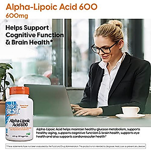 Doctor's Best Alpha-Lipoic Acid, Non-GMO, Gluten Free, Vegan, Soy Free, Helps Maintain Blood Sugar Levels, 600 mg 180 Veggie Caps