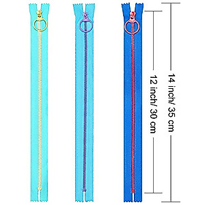 TecUnite 20 Pieces Plastic Resin Zippers with Lifting Ring Quoit Colorful Zipper for Tailor Sewing Crafts Bag Garment (12 Inch)
