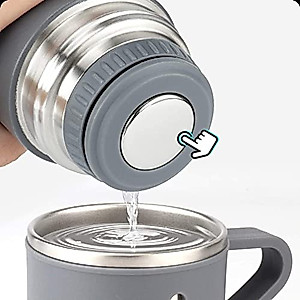 Stainless Steel Thermo + 3 cup, 500ml/16.9oz (Grey, Black, Blue) ADVANTAGE SET Gray 2.5 x 2.5 x 9.3 inch