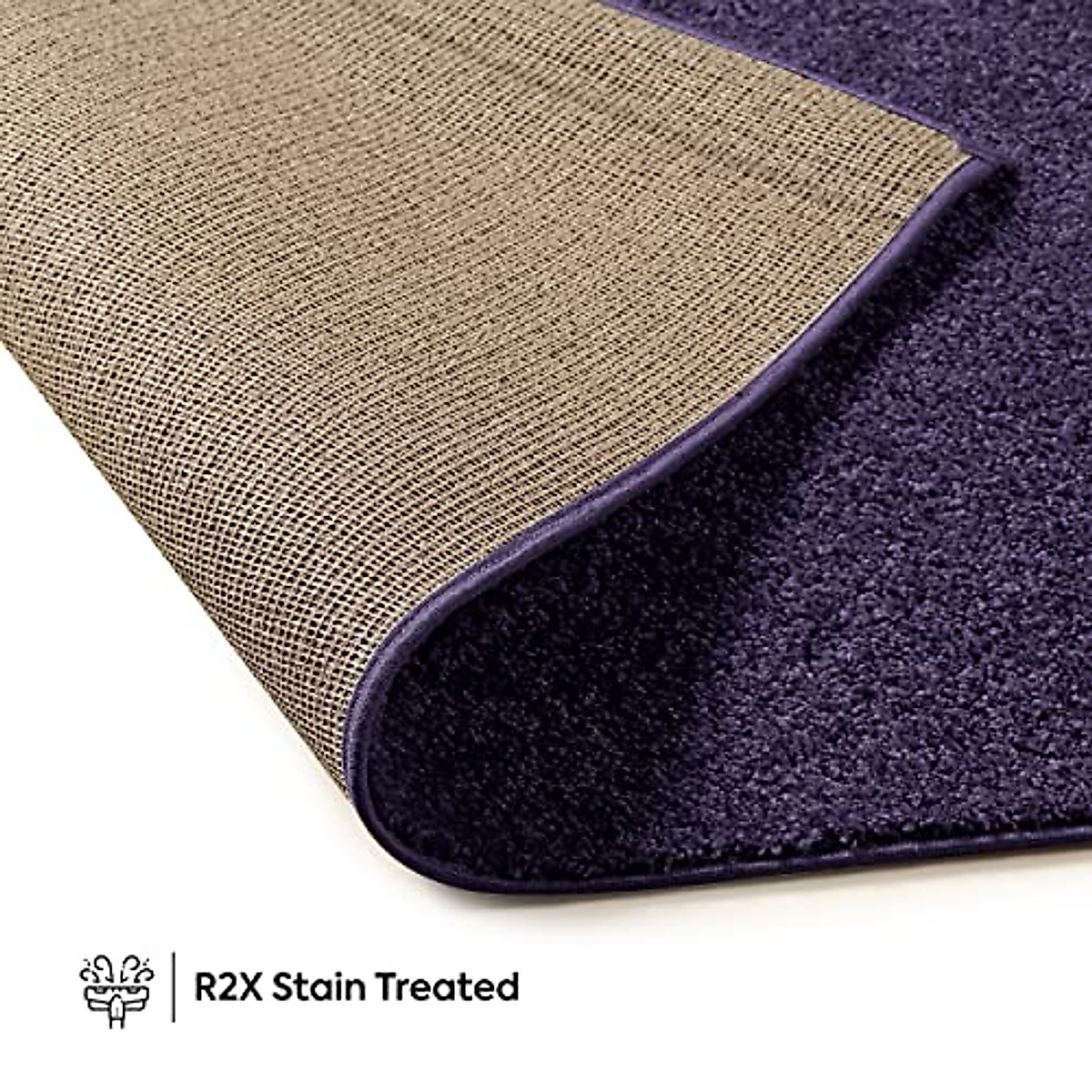 Furnish my Place Modern Plush Solid Color Rug - Purple, 2' x 12', Runner, Pet and Kids Friendly Rug. Made in USA, Area Rugs Great for Kids, Pets, Event, Wedding