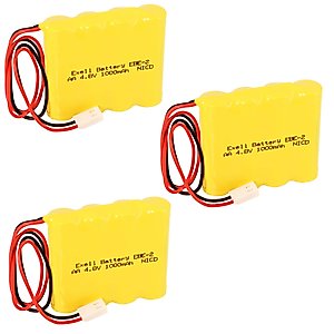 (3-Pack) Emergency/Exit Lighting Battery Fits and Replaces Dual Lite 120790, Dual Lite 12-790, ANIC0754, NABC 721259000 Kaufel 850.0060 AA/4 Kaufel 850.006 NIC0754 19353 Dual Lite 12 790