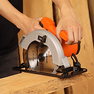 Yunirvana 11 Amp Corded Circular Saw with Circular Saw Blade, 6000RPM, Adjustable Cutting Depth, 7-1/4 Inch Blade, Ideal for Wood and Plastic Cuts, Professional Carpentry Tool for Precision Cutting