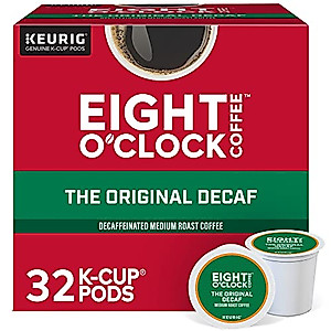 Eight O'Clock Coffee The Original Decaf, Single-Serve Keurig K-Cup Pods, Medium Roast Coffee Pods, 1 Count (Pack of 32)