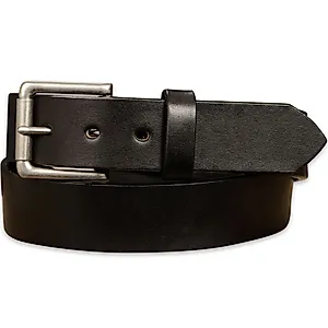 Bullhide Belts Mens Leather Belt for Work, Casual, Dress 1.50" Wide, Black, 42"