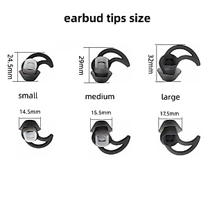 SNHTLS Silicone Replacement Ear Tips Ear Buds Tips Eargels Compatible with Bose Qc20 Qc30 IE2 SoundSport IE3 SIE2i Earbuds Replacement Tips Eartips for Earbuds 3 Pairs S Size