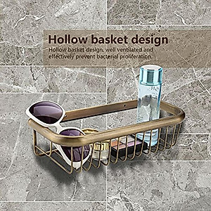 Yosoo Solid Copper Bathroom Shelf,Wall Mount Bathroom Shelf 30cm Solid Copper Shower Basket Bath Soap Shampoo Storage Holder