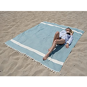 DEMMEX 90x82 Inches XXXL Turkish Cotton Multipurpose Blanket, Throw Blanket Bedspread, Beach Picnic Blanket, 100% Turkish Cotton, Diamond Weave, Made in Turkey, 3lb (Sage)