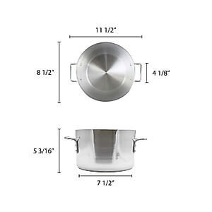Thunder Group ALSKSU005 Sauce Pot, 5 qt, 8-1/2" dia. x 5-1/4"H, 1-3/8" handle, aluminum, mirror-finished, dishwasher safe, standard Electric, Gas Cooktop, Halogen Ready, NSF
