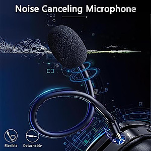 Tatybo Wireless Gaming Headset for PS4, PS5, PC - 2.4GHz Gaming Headphones with Detachable Noise Canceling Microphone, 30-Hr Battery Gaming Headsets for Laptop, Switch, Mac