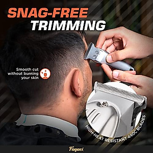 Fagaci Cordless Trimmers for Barbers Extremely Fine Cutting, Close Cut T-Liners Clippers for Men, Edgers T-Blade Trimmer, T-outliner Trimmer, Professional Hair Trimmer, Electric Beard Trimmer for Men