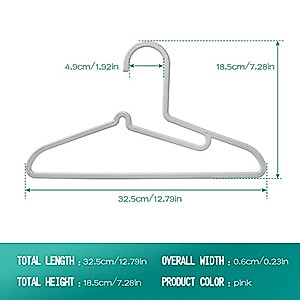 Domiella Plastic Kids Hangers for Nursery,Space Saving Toddler Collar Protection Hangers,Non Slip Baby Hangers for Closet (Gray 20-Pack)