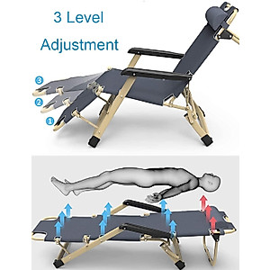 GeRRiT Home Chair Sun Lounger Recliner Chairs 600D Oxford Folding Lawn Lounge Chairs Garden Reclining Chair with Headrests for Outdoor Patio, Camping