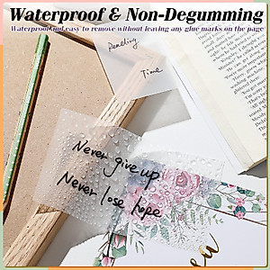 [1000 PCS] Transparent Sticky Notes, 6 Sizes Clear Sticky Notes Pads, Waterproof Self-Adhesive Translucent Sticky Notes for Annotating Books, See Through Sticky Notes for School & Office