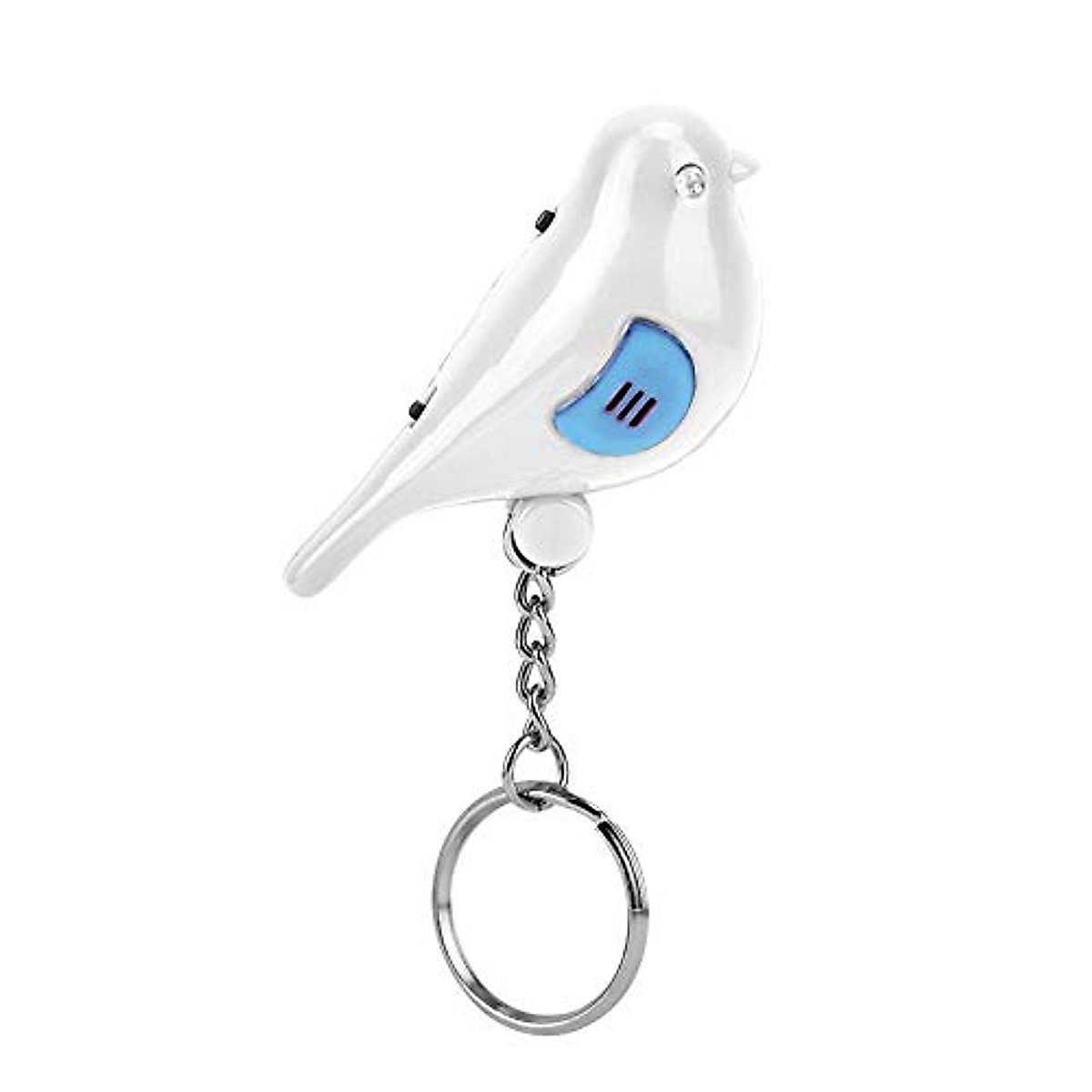 Whistle Key Finder Voice Control Bird Shape Keychain Mini Key Anti-Lost Tracer Finder with LED Light Suitable for Key Wallet Cellphone(White)