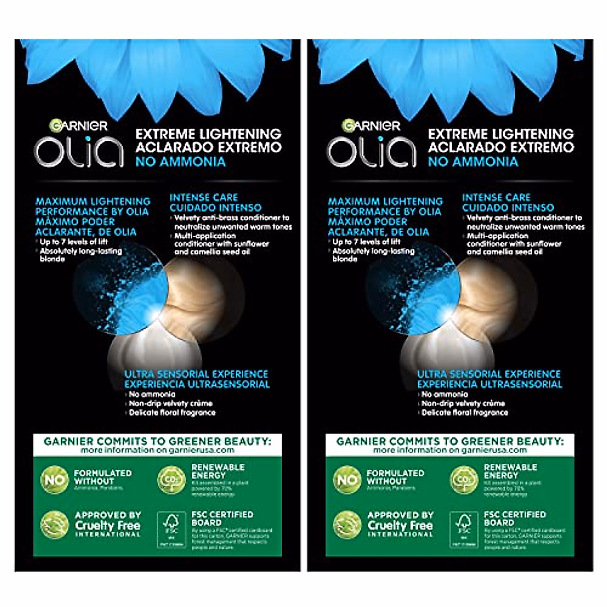 Garnier Hair Color Olia Ammonia-Free Brilliant Color Oil-Rich Permanent Hair Dye, B+++ Bleach Blonde Extreme, 2 Count (Packaging May Vary)