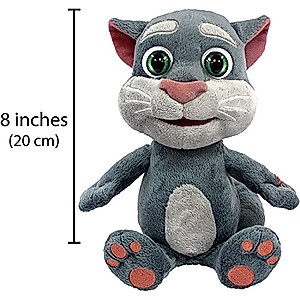 Dragon-i Toys Talking Tom Animated Interactive Stuffed Cuddly Plush Toy with Talkback 12', Grey, (80802)