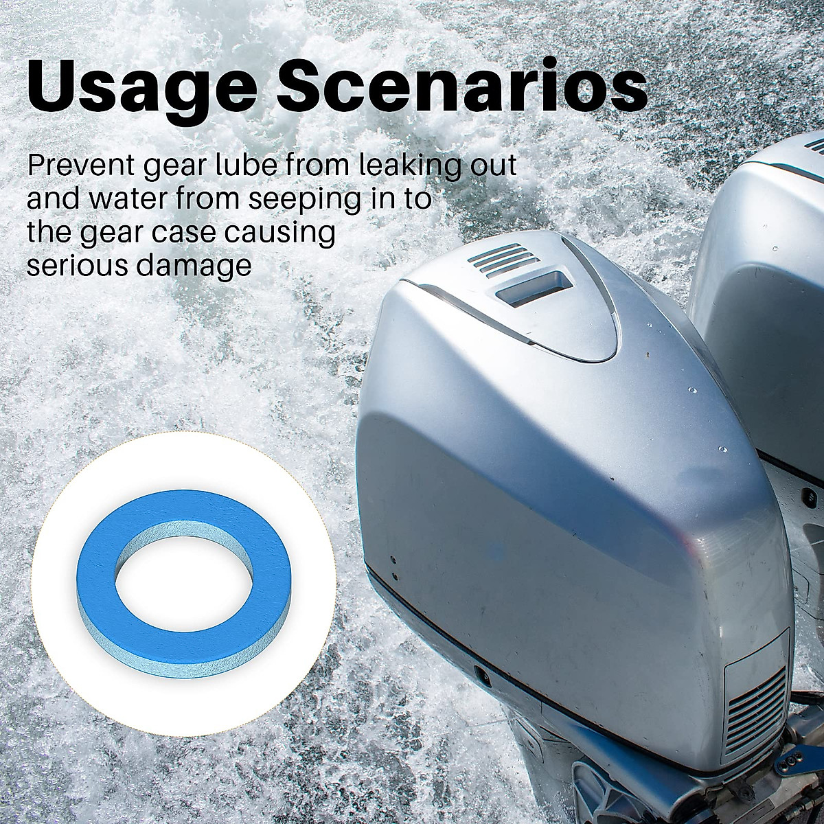 Gearcase Drain Plug Seal, Lower Unit Drain Plug Seal Washer Gaskets 10Pcs 3/8”-16 Oil Drain Plug Seal Washers Compatible with Most Mercury/Mariner Outboards and Mercruiser