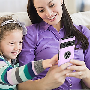 Pixel 7 Pro case with Screen Protector, Shockproof Google Pixel 7 Pro Phone Case with Magnetic Kickstand Case for Google Pixel 7 Pro (Purple)