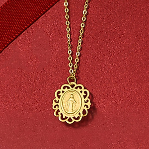 Ross-Simons Italian 14kt Yellow Gold Miraculous Medal Pendant Necklace. 20 inches