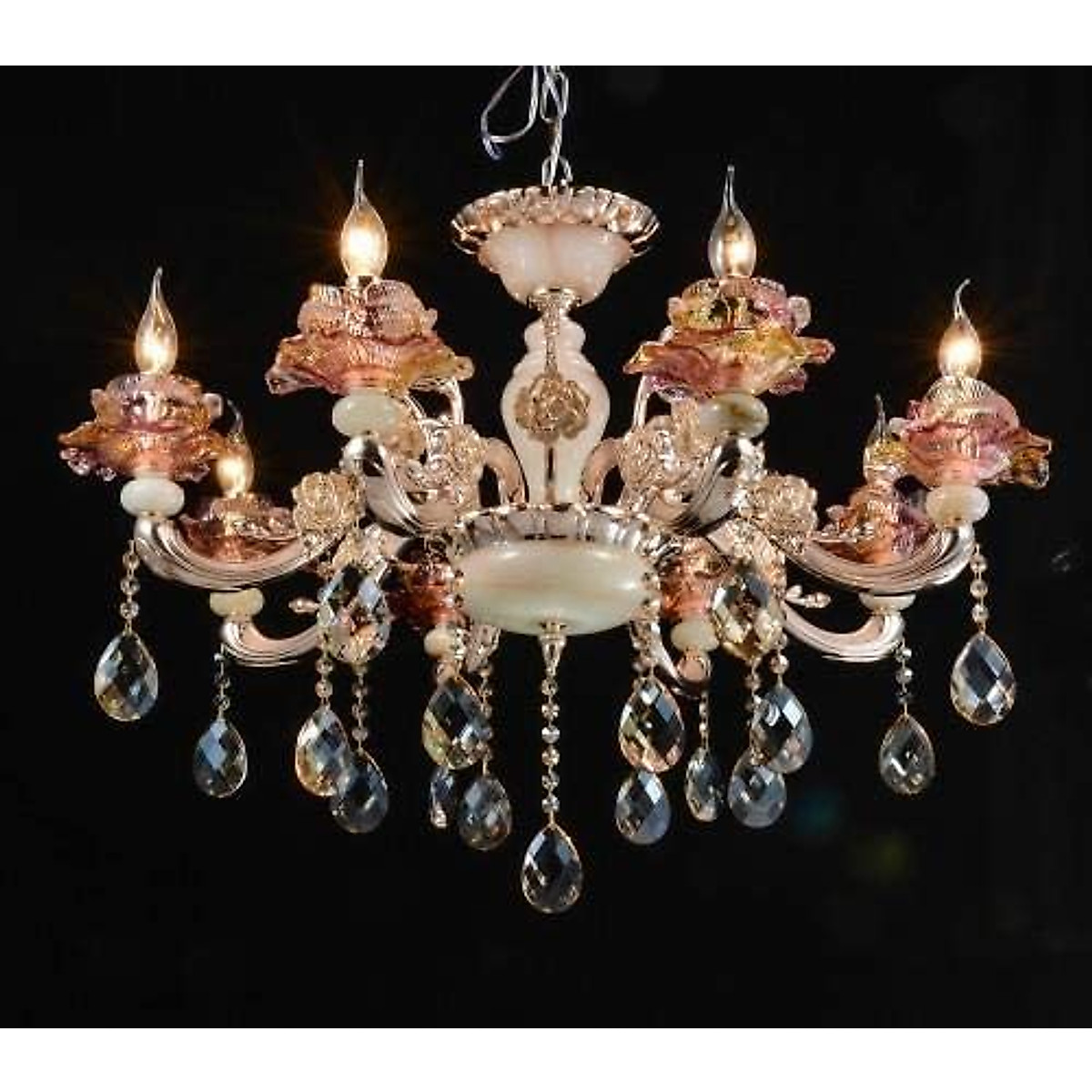 16 Pack 20" Hanging Crystals for Chandeliers Clear Teardrop Crystal Chandelier Pendants Parts Beads, Chandelier Crystals
