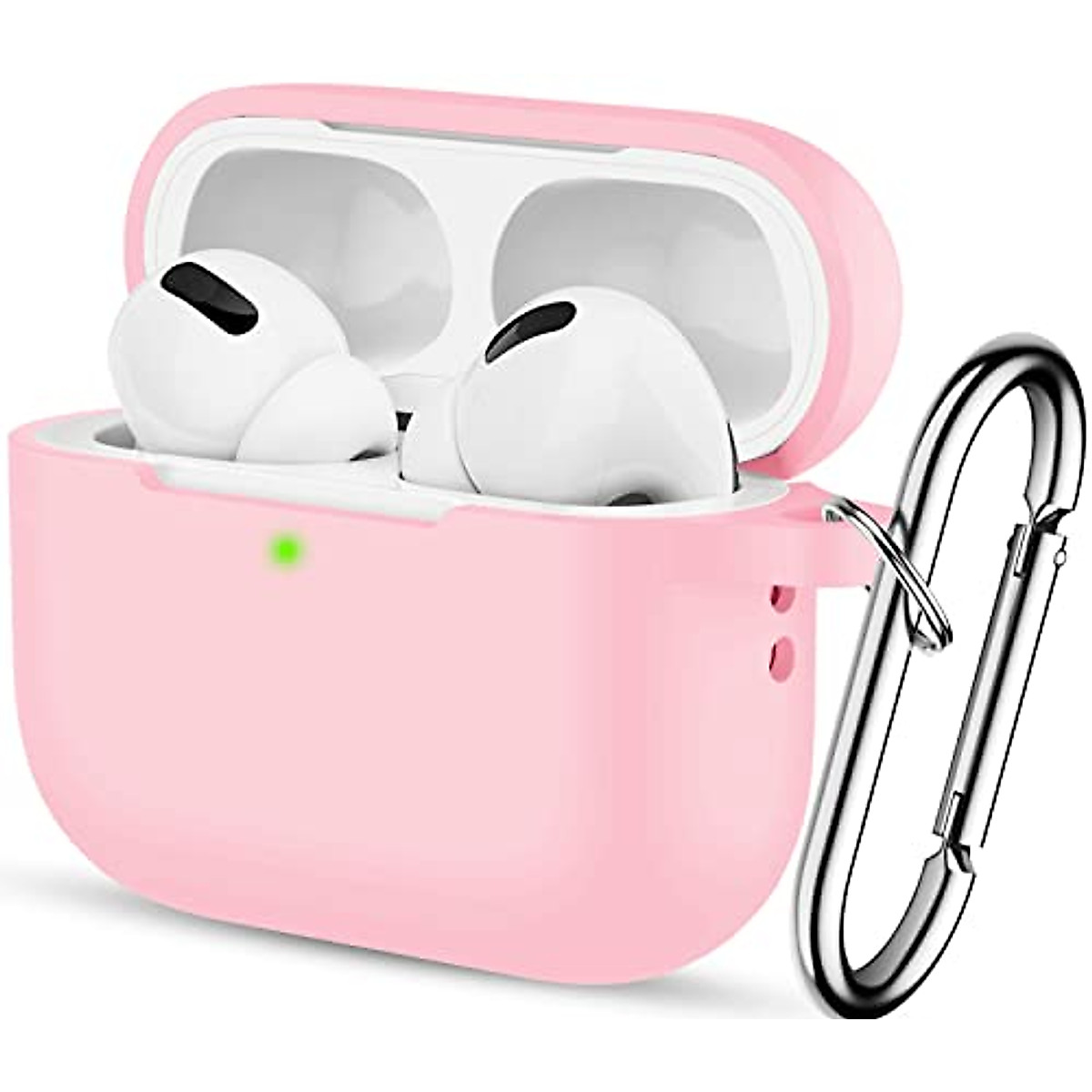 IMIVIO Airpods Pro 2 Case Cover 2022/Pro 2019, Soft Silicone Protective Charging Cover Skin Compatible Apple Airpods Pro 2nd/1st Generation Case for Women Men with Keychain, Front LED Visible (Pink)