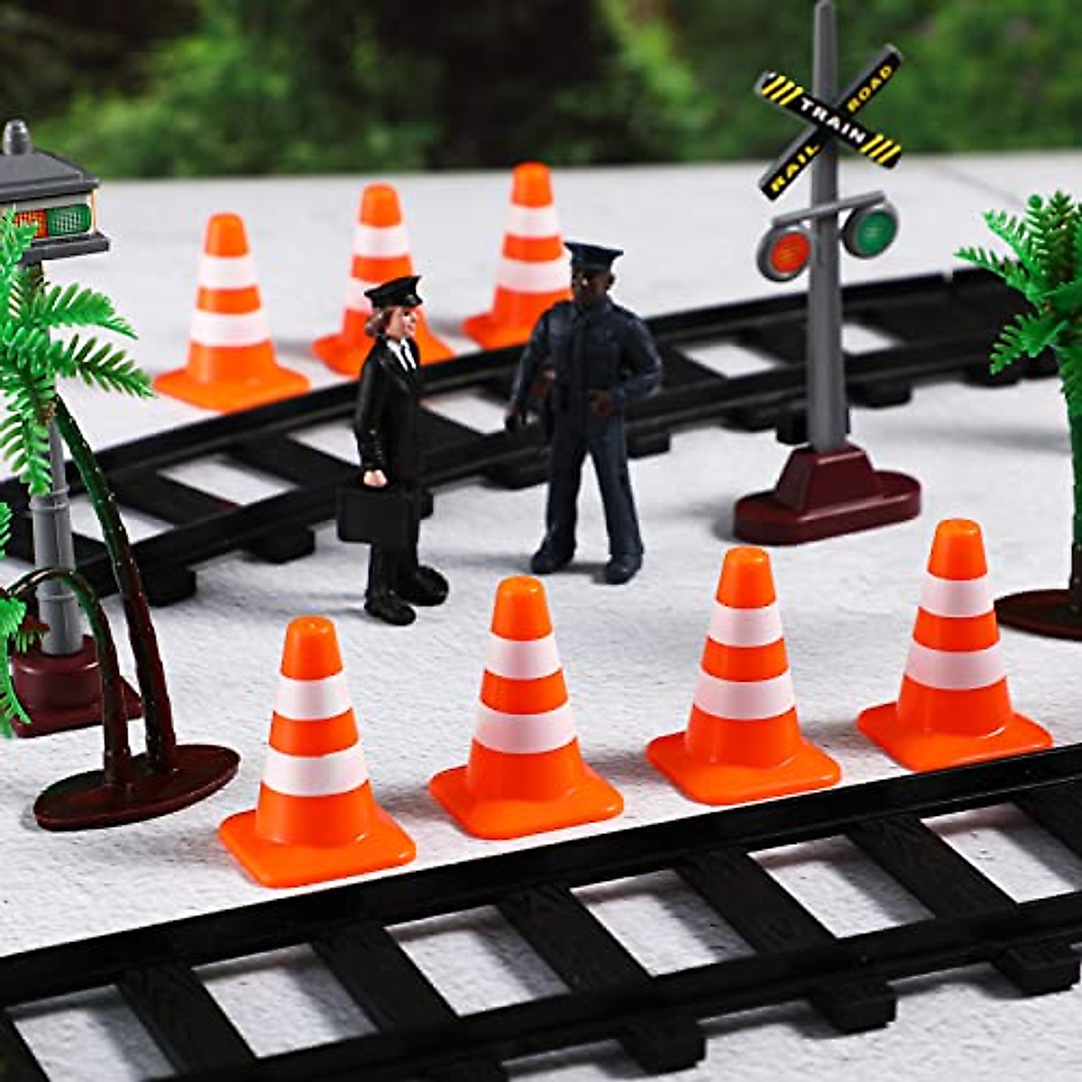 Gadpiparty Pre Rolled Cones 10 Pcs Miniature Traffic Cones Road Construction Cones Kids Traffic Signs Toys Children Educational Learning Toys Sand Table Ornaments Street Signs