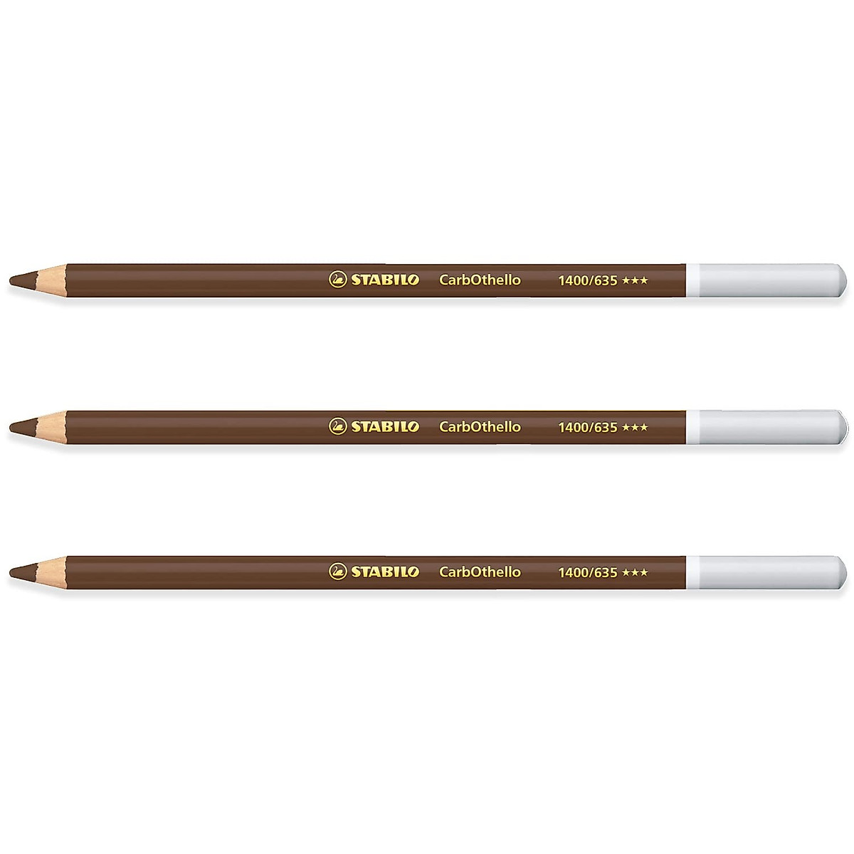 STABILO Chalk-Pastel Pencil CarbOthello - Pack of 3 - Bister (635)