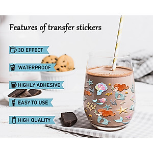 Rngmsi UV DTF Cup Wraps for 16 oz - 8 Sheets Animal UV DTF Cup Wrap Dinosaur Mermaid Sea Animal Waterproof UV DTF Wraps for Glass Cups Wood Crafts