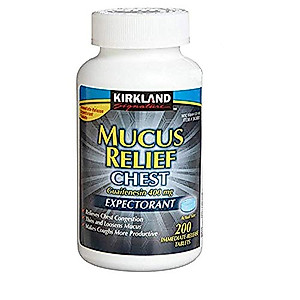 Kirkland Signature Mucus Relief Chest Guaifenesin 400 Mg Expectorant - 200 Tablets (Pack of 2, 400 Total)