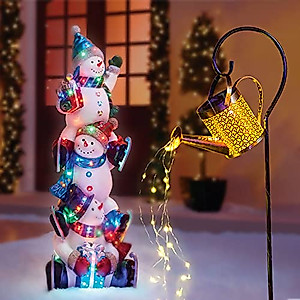 Solar Watering Can with Lights Decorative Garden Stake with Bright LED Waterproof for Solar Garden Decorations Metal Watering Can Solar Lights Stake Outdoor Decorations