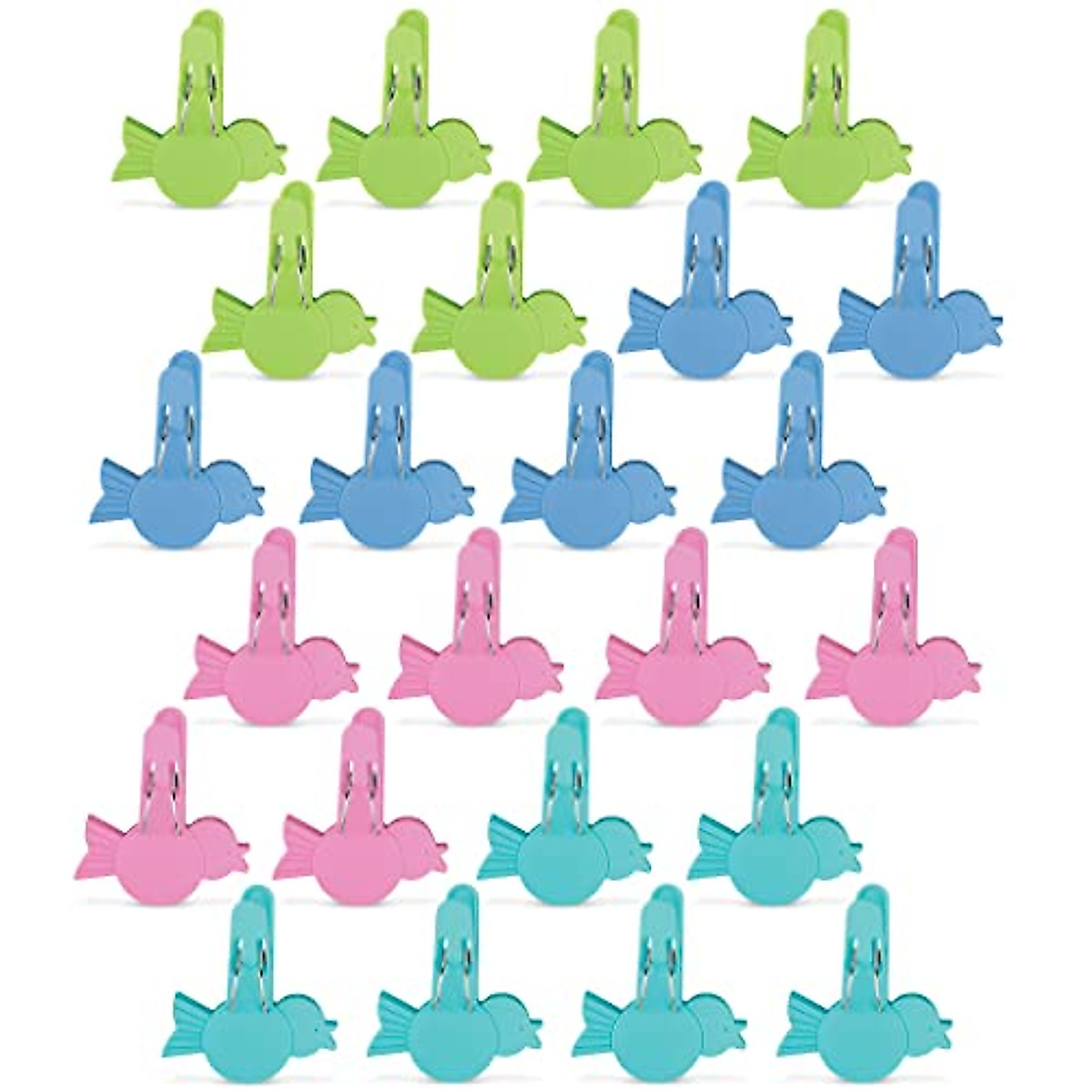 Collections Etc Multipurpose Colorful Sealing Bird Clips - Set of 24