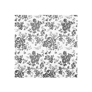 Steelpangal - (4) Black & White Flower French Toile Contact Shelf Drawer Cabinet Adhesive Liner Paper 3.5 ft by 18 in (ea. roll)