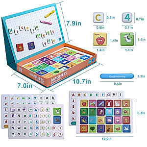 161Pcs Magnetic Letters Numbers Foam Magnets Funny Alphabet Magnets for Fridge Baby Magnets with Zoo and Farm Animals Educational Toy with Magnet Board Spelling Learning Preschool Toy