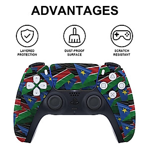 South Sudan Flag Compatible with PS5 Console and Controller Sticker Skin, Durable, Scratch-Resistant, and Bubble-Free (Digital Version)
